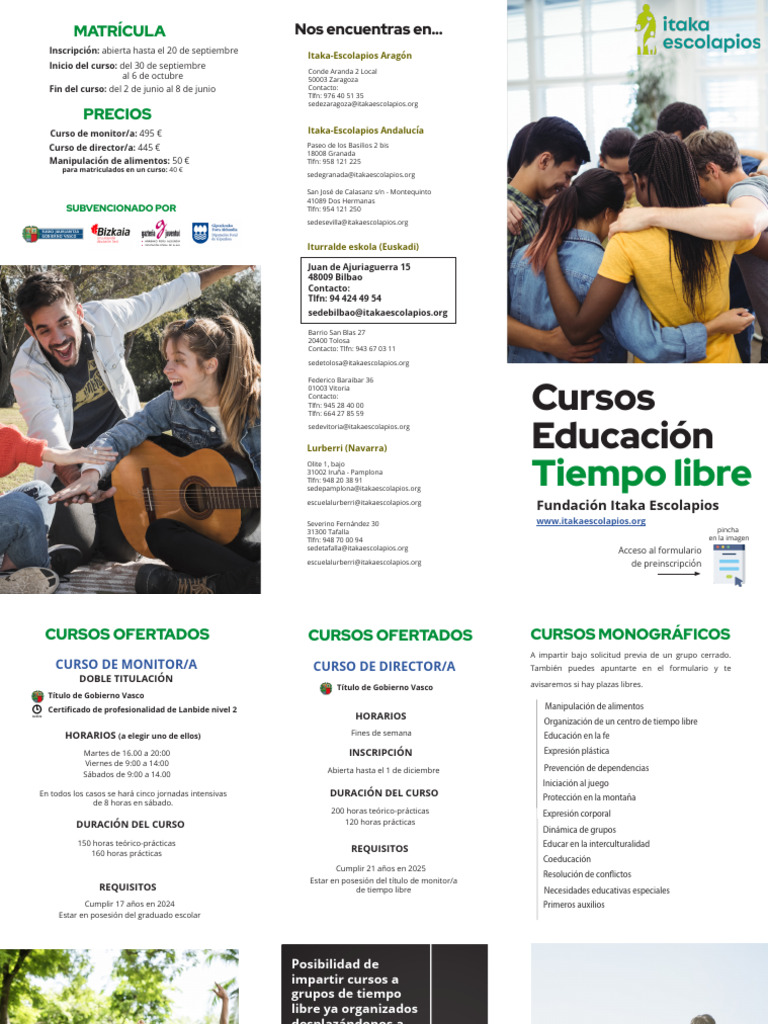 Triptico Escuela Bilbao 24 25 | PDF