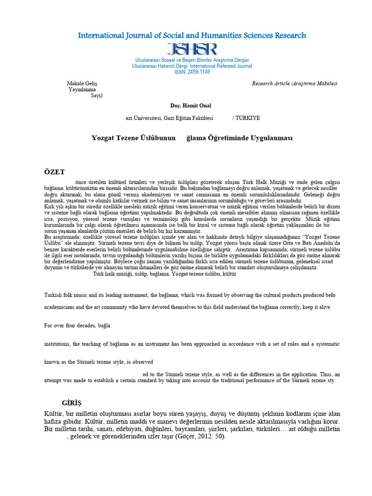 International Journal of Social and Humanities Sciences Research | PDF
