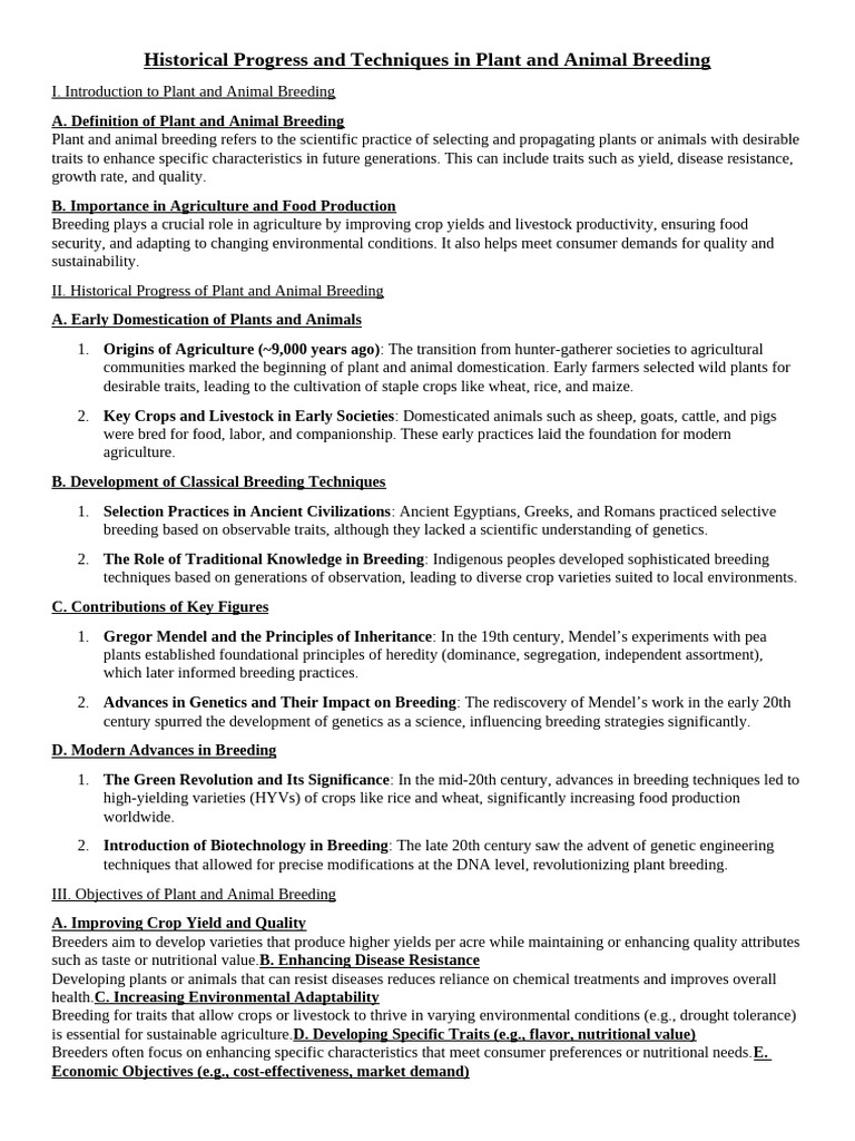 BREEDING_HANDOUTS_STEM | PDF | Plant Breeding | Agriculture