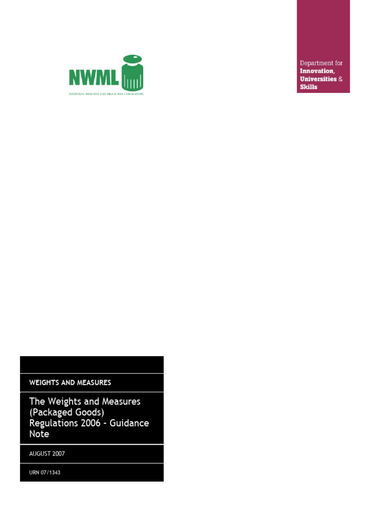 Weights and Measures Regulations Guide | PDF | Litre | Weight