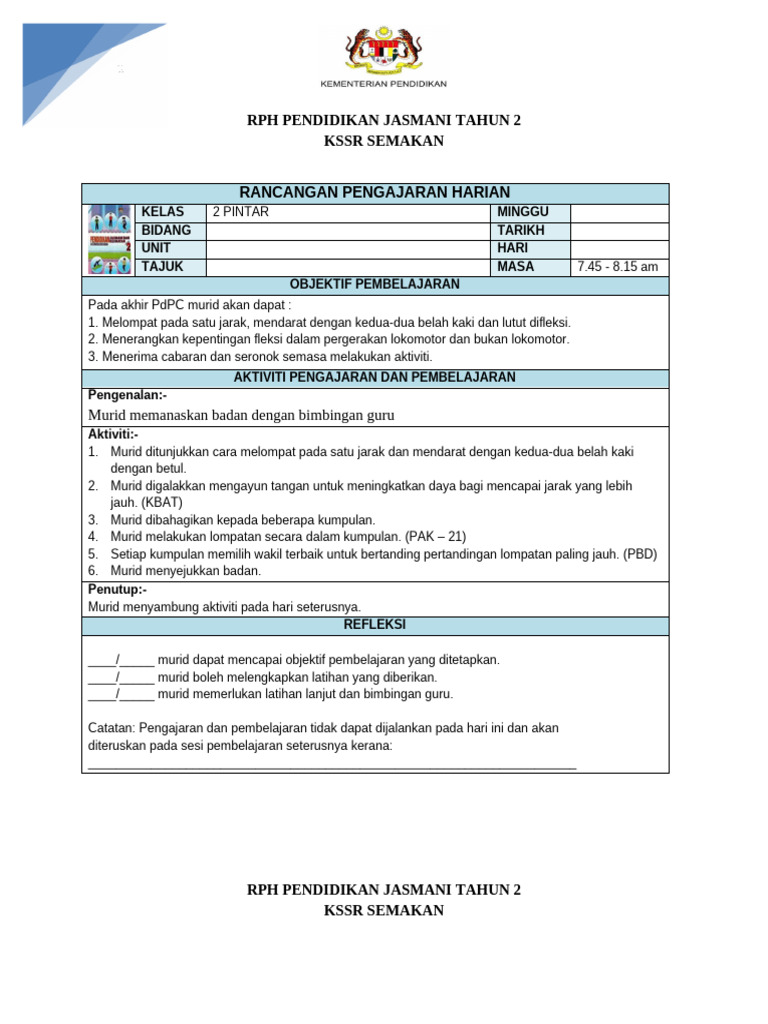 RPH PJ THN 2 New | PDF