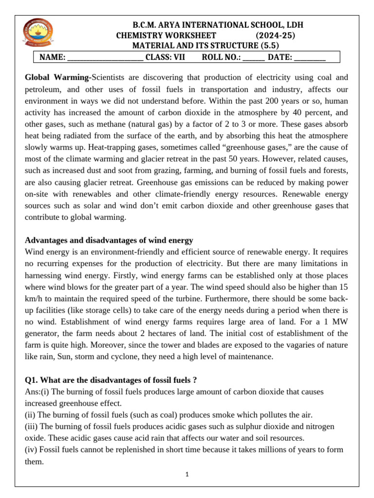 24-C-4193-Class 7 Material Ch-5physics Ques Ans | PDF | Greenhouse Gas ...