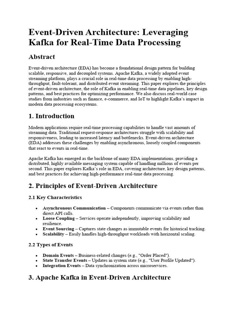Event-Driven Architecture - Leveraging Kafka For Real-Time Data ...
