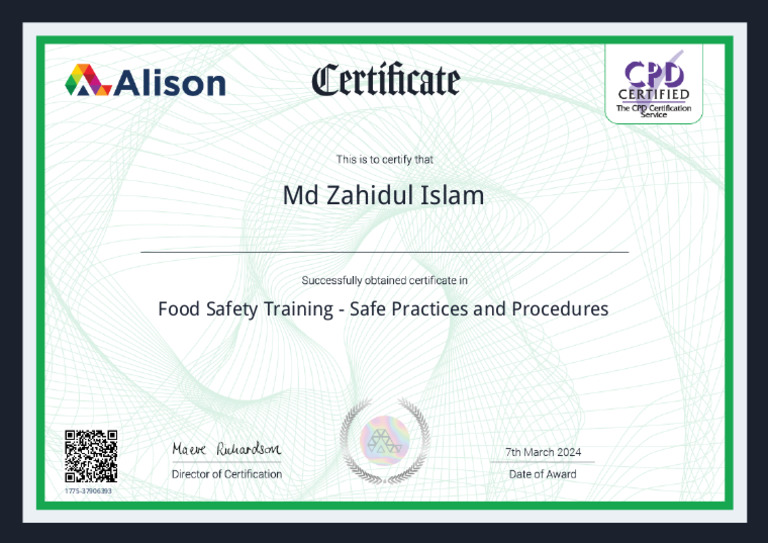 Alison - Certificate 1775 37906393 PDF | PDF