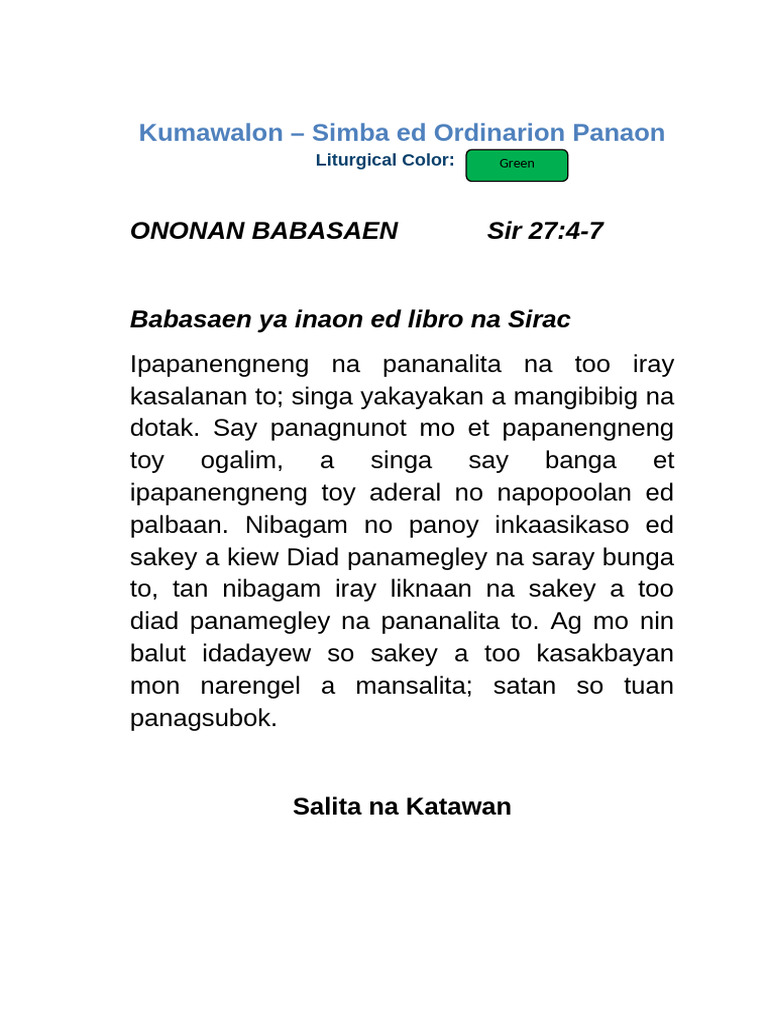 28th Sunday in Ordinary Time Service | PDF | Disciple (Christianity ...