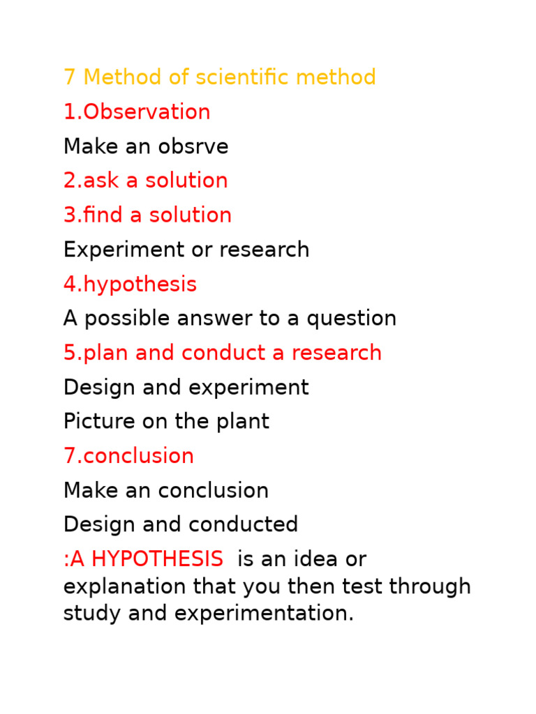 Seven Steps of the Scientific Method | PDF