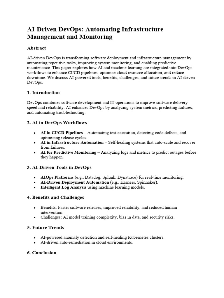 AI-Driven DevOps - Automating Infrastructure Management and Monitoring | PDF