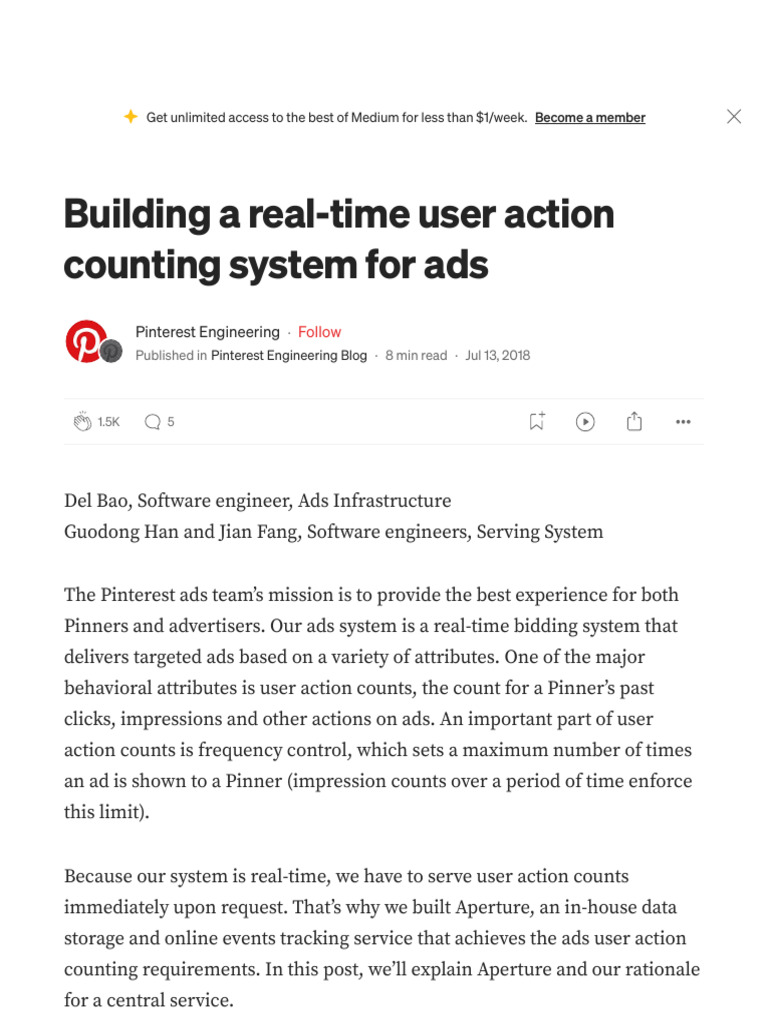 Real-Time User Action Counting for Ads | PDF | Client–Server Model ...