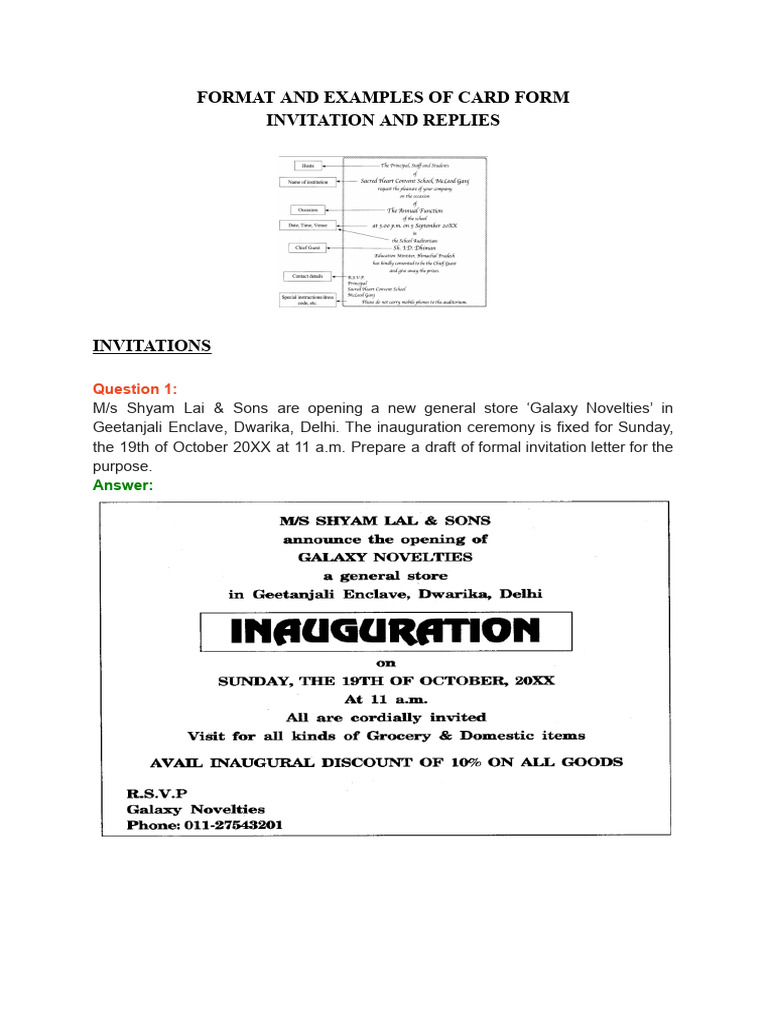 Format Card Invitation | PDF