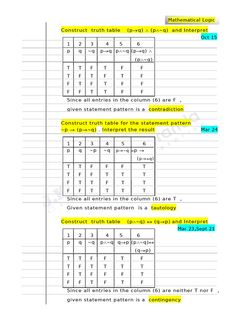 CH 1 - Mathematical Logic - LMR Soln | PDF | Rectangle | Logic