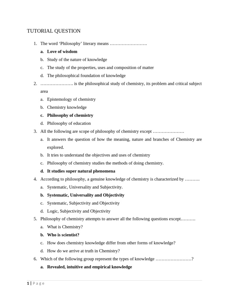 Tutorial Question | PDF | Knowledge | Inductive Reasoning