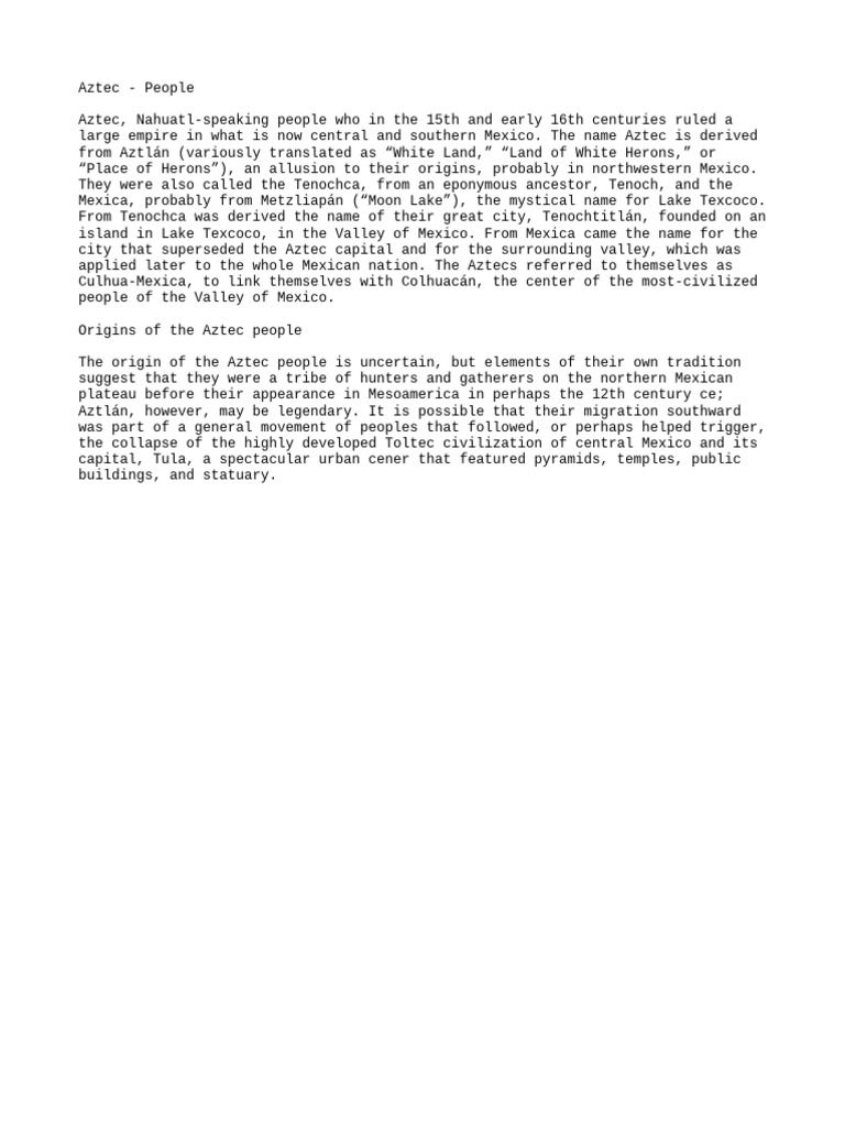 Aztec 1 | PDF