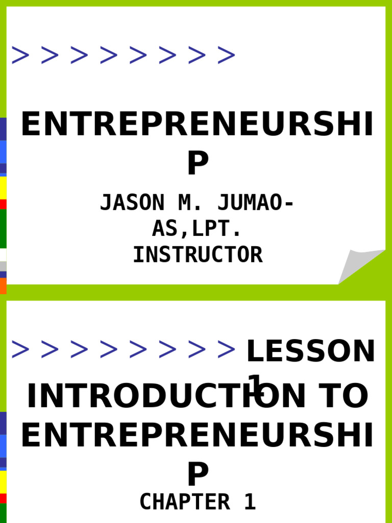 ENTREP-LESSON-1-2024 | PDF | Entrepreneurship | Business