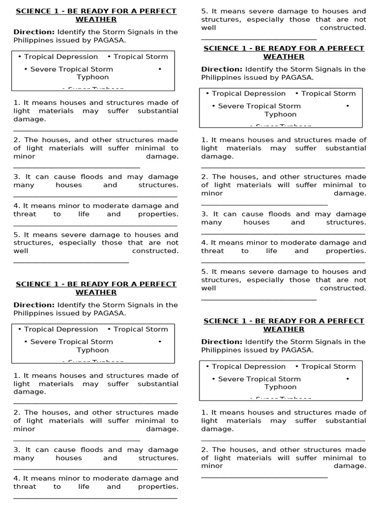 PAGASA Storm Signals Explained | PDF | Typhoon | Tropical Cyclones