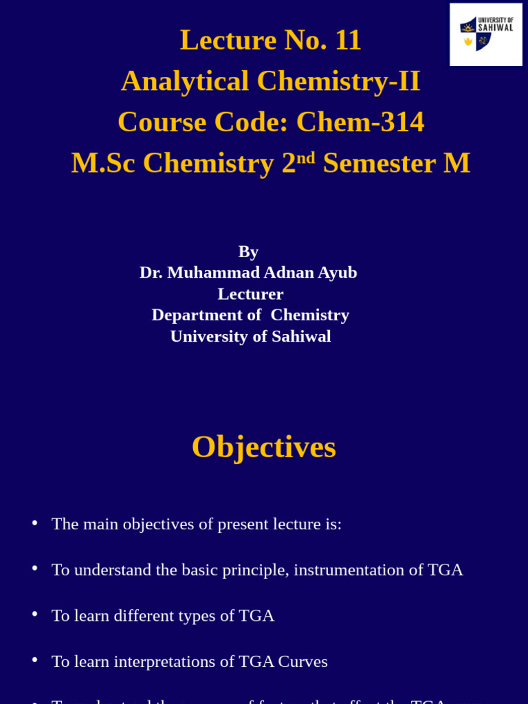 Understanding Thermogravimetric Analysis | PDF | Thermogravimetric ...