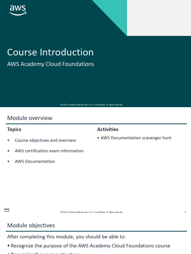 AWS Academy Cloud Foundations Overview | PDF | Amazon Web Services | Cloud Computing