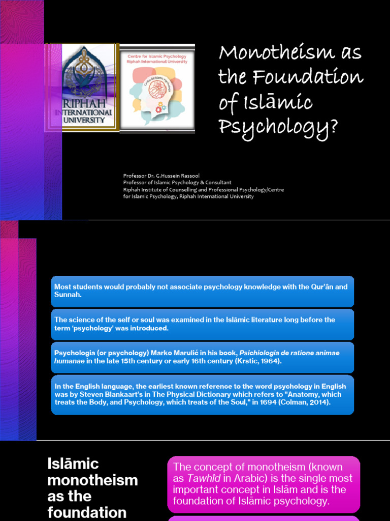 Monotheism in Islamic Psychology | PDF | Knowledge | Tawhid