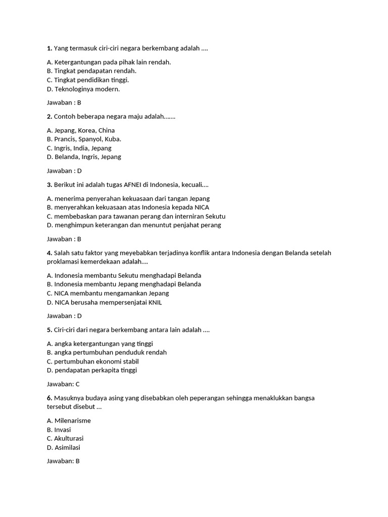 Soal Aas Ganjil Ips Kelas 9 | PDF