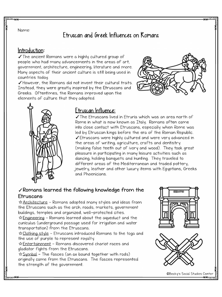 Etruscans Worksheet | PDF