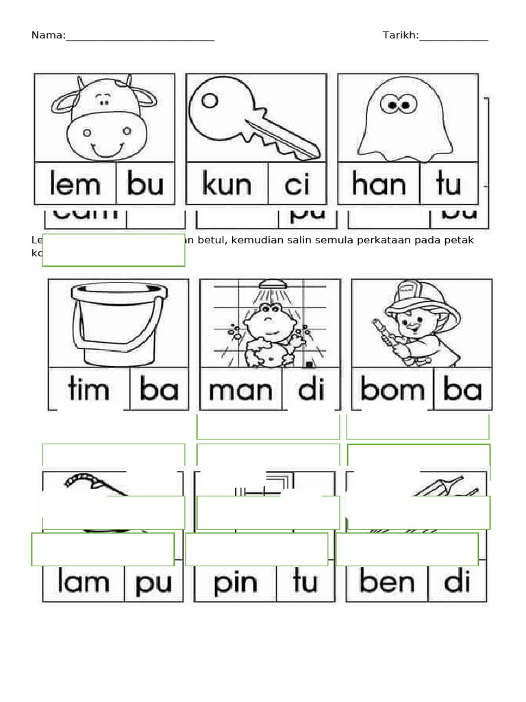 Lengkapkan suku kata dengan betul m26 | PDF