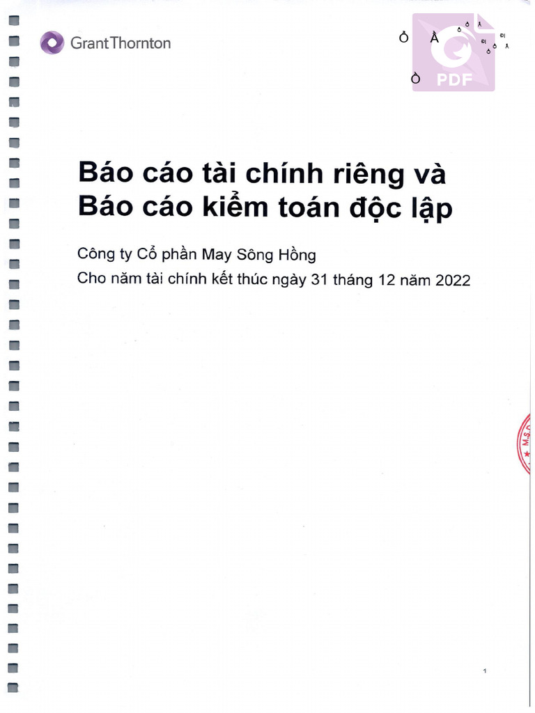 BCTC May SÃ NG Há NG 2022 | PDF