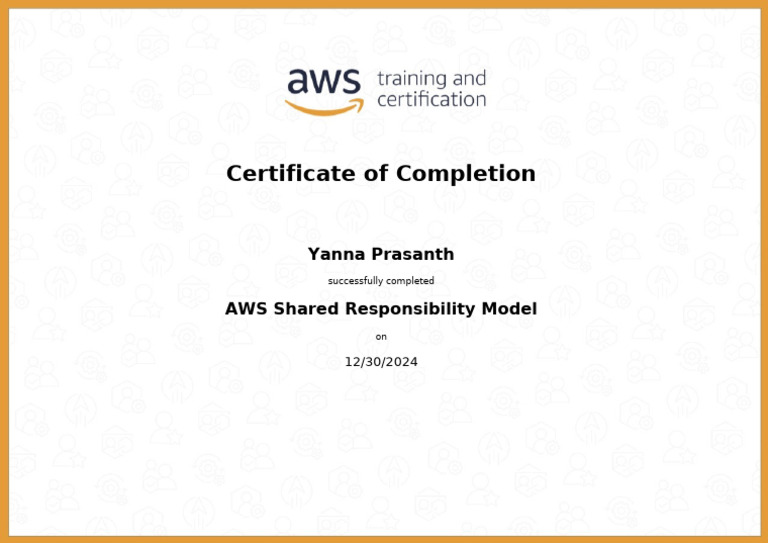 AWS Shared Responsibility Model Certificate | PDF