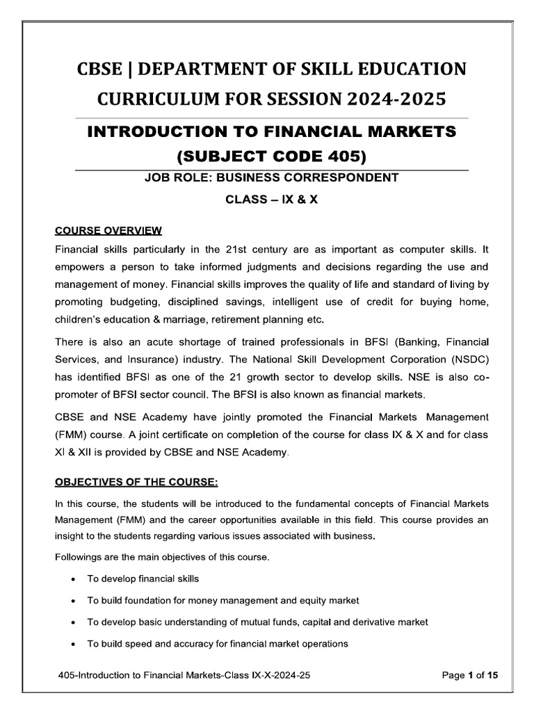 Introduction To Financial Markets Pdf