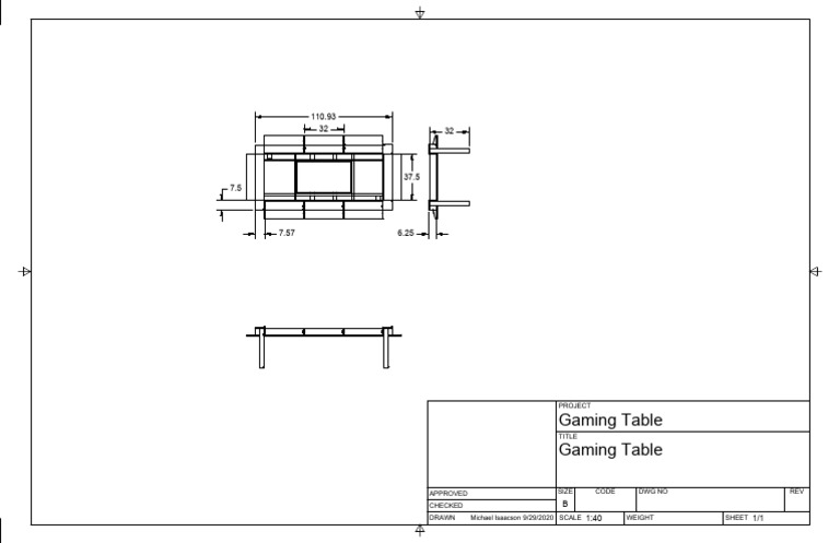 Gaming Table Drawing | PDF