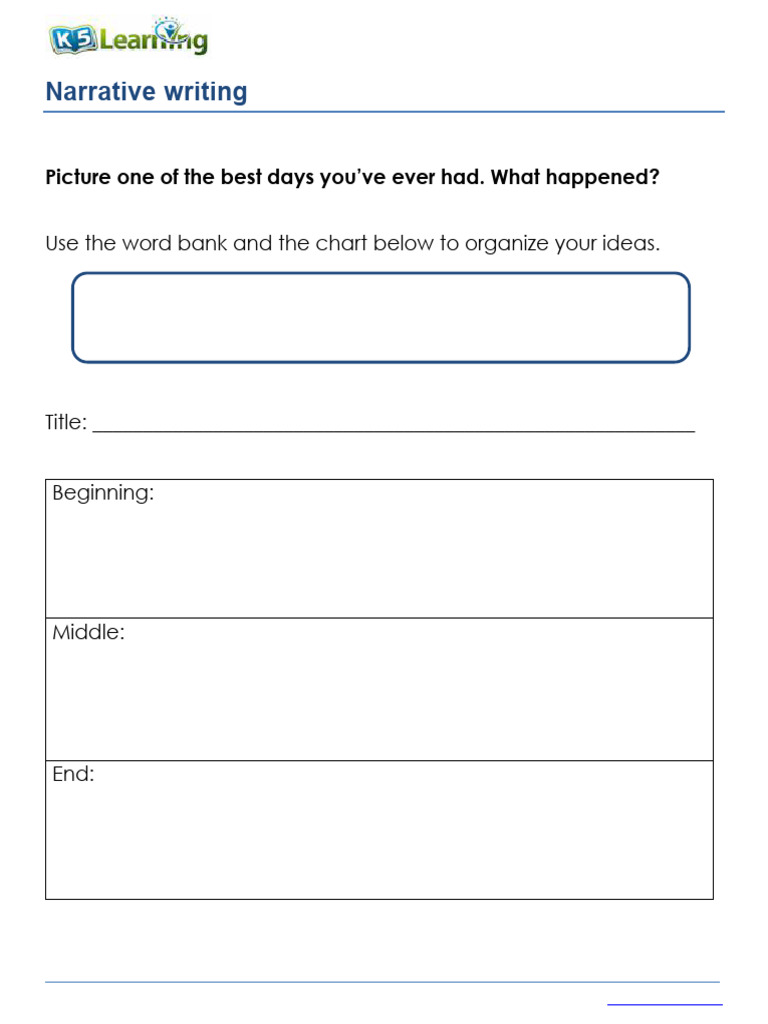 Grade 2 Narrative Writing Worksheet | PDF