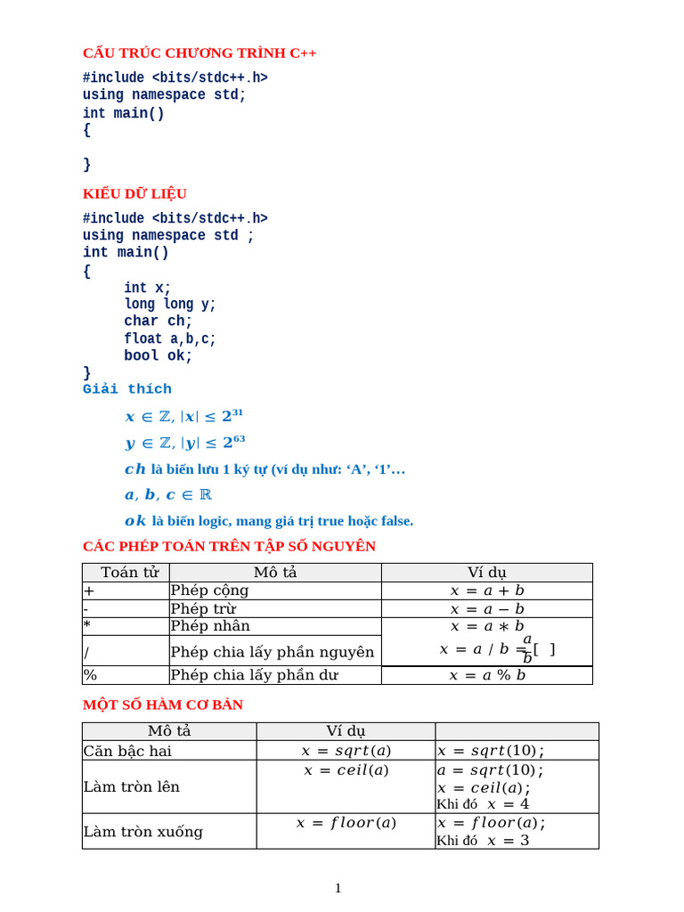 Bai Tap Co Ban 2021 2022 3 | PDF