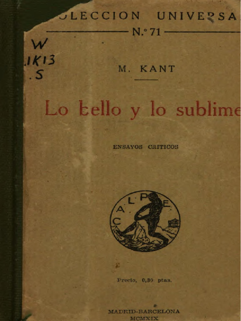 Kant. Lo bello y lo sublime | PDF | Immanuel Kant | Belleza