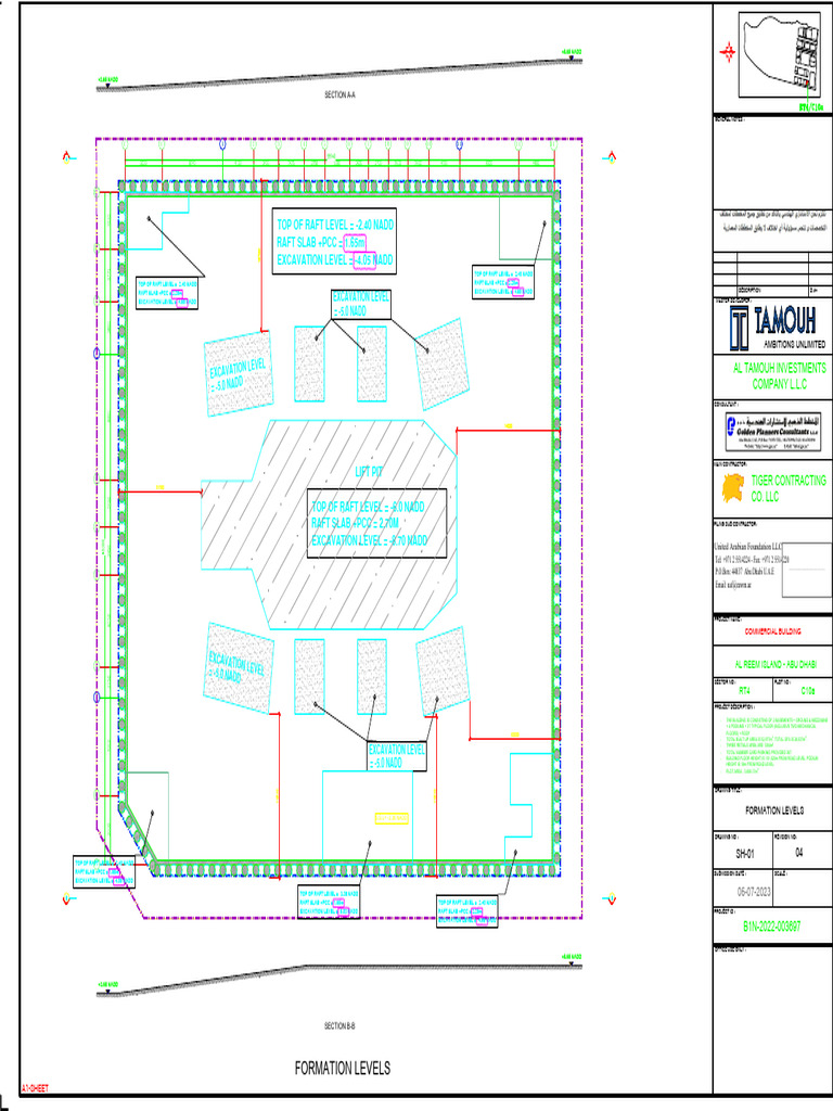 Shoring Layout and Details Rev 04 - With Pile Numbers-model1 | PDF
