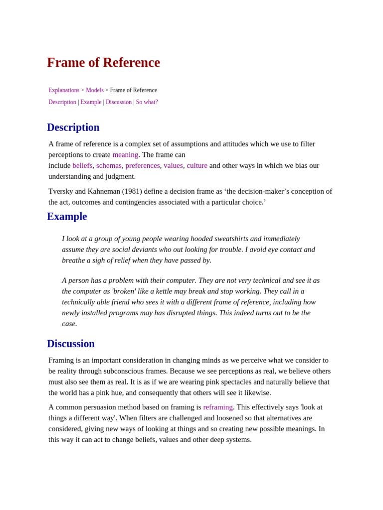 Understanding Frame of Reference in Communication | PDF | Framing ...