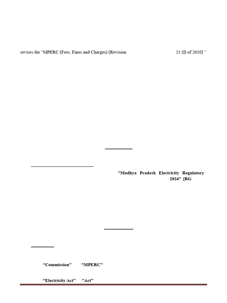 Mperc Fees Fine Charges Regulations RG 21 II 2024 English1 | PDF | License | Regulatory Compliance