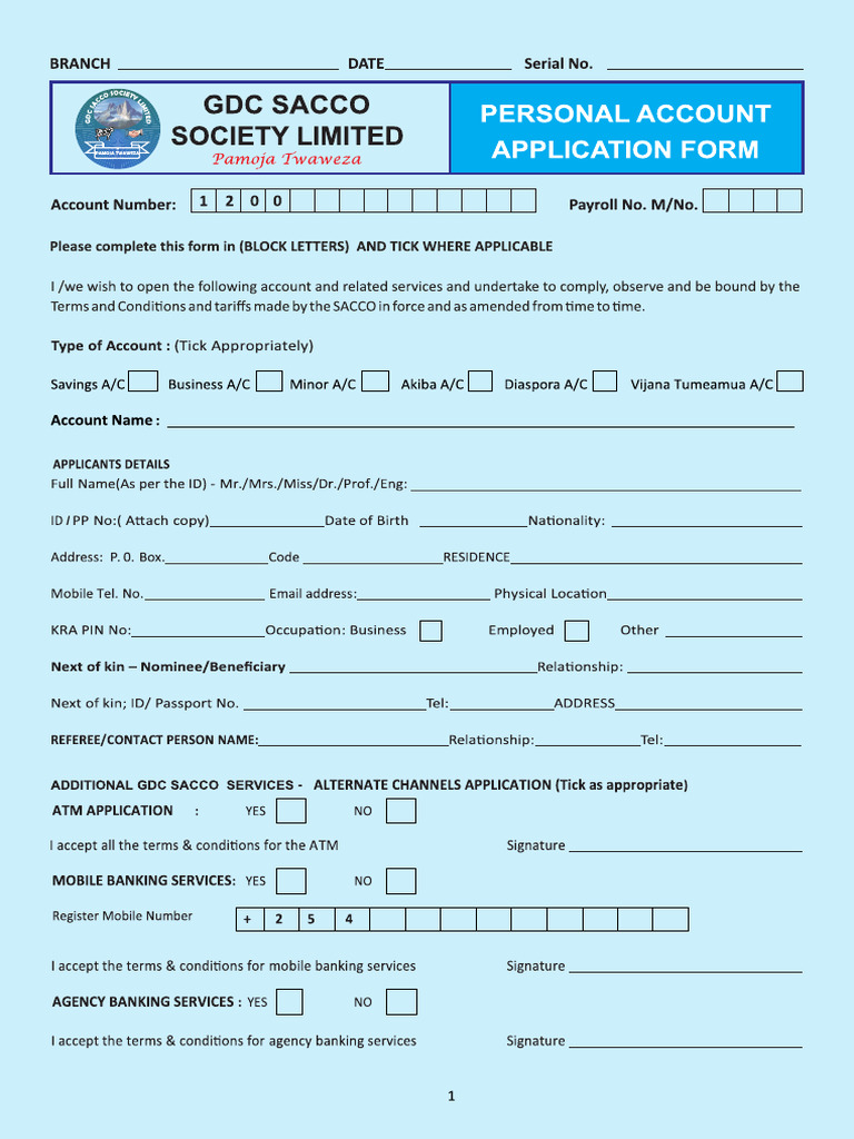 New Personal Account Opening Form-1 | PDF