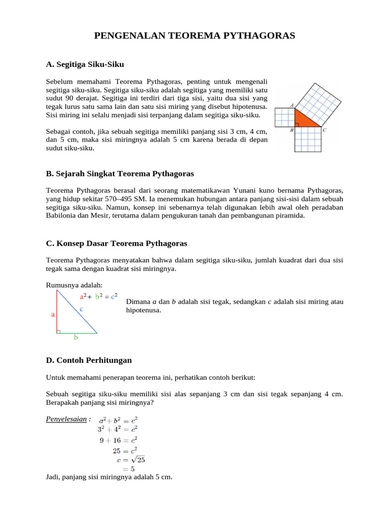 Teorema Pythagoras | PDF