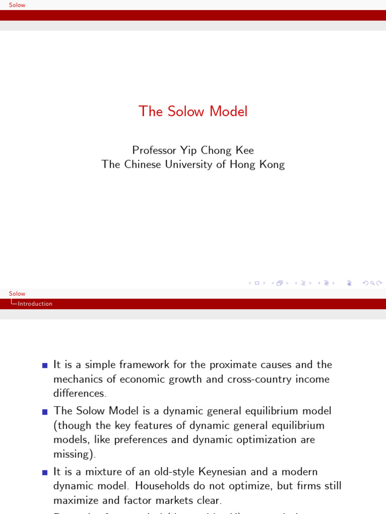 Lecture 3.1 The Solow Model | PDF | Production Function | Economic ...