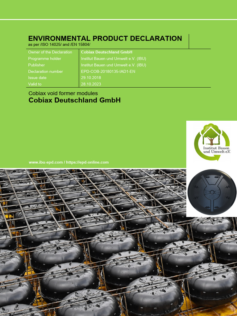 Cobiax Void Former Modules EPD | PDF | Life Cycle Assessment | Concrete
