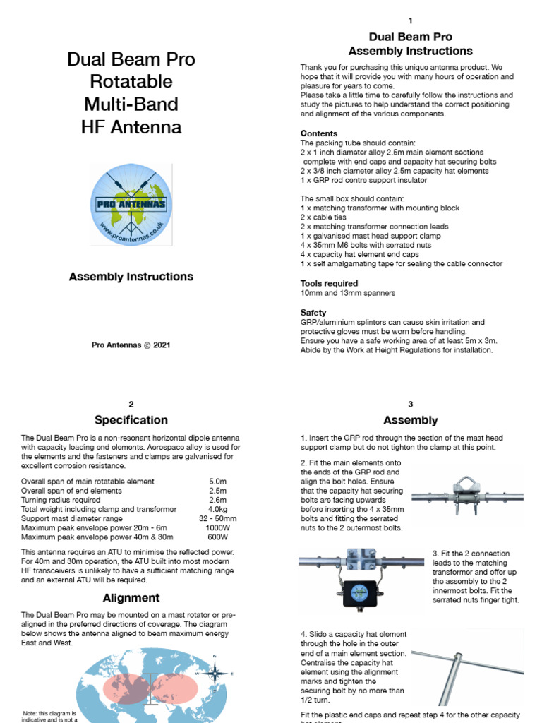 Dual Beam Pro Antenna Assembly Guide | PDF | Electrical Connector ...