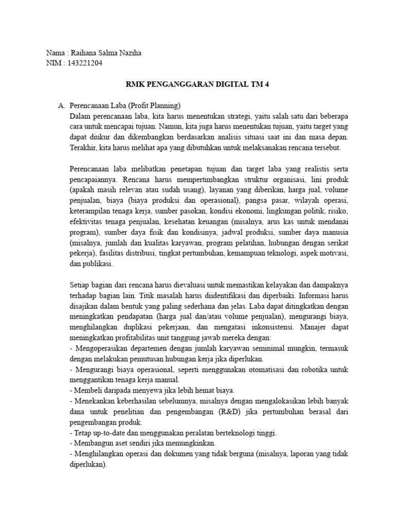 Raihana Salma Naziha - RMK Penganggaran Digital TM 4 | PDF
