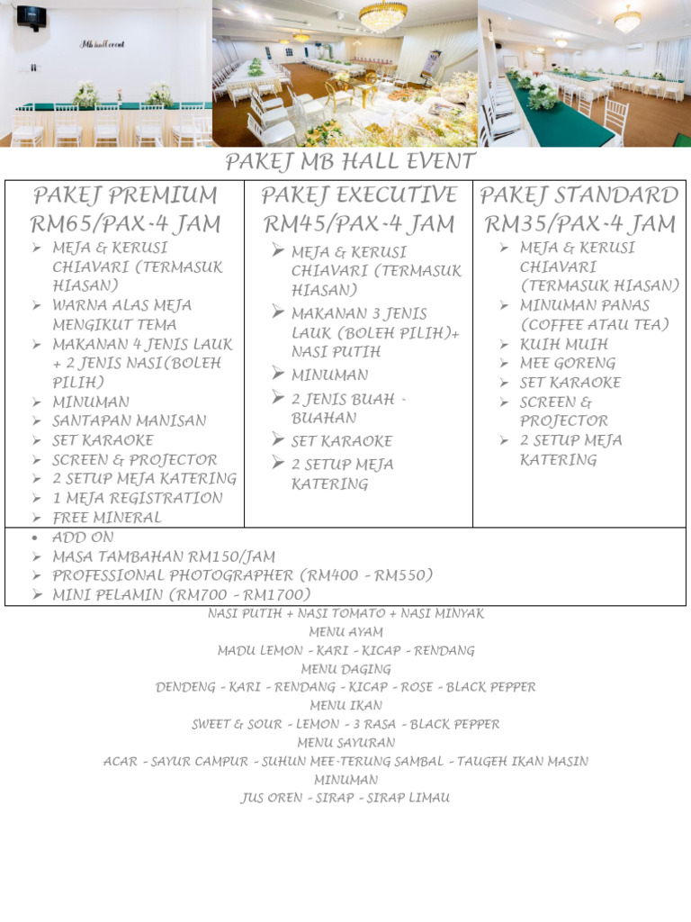 Pakej Hall Event 2023 | PDF