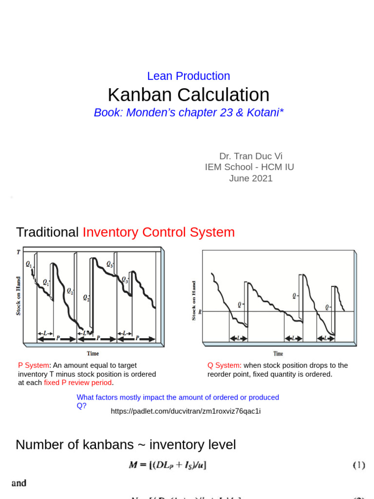 8 - Kanban Calculation | PDF | Logistics | Inventory
