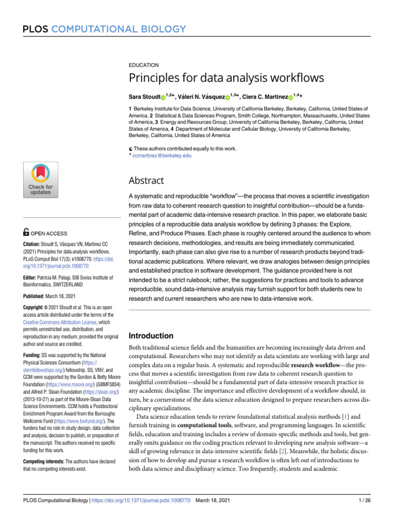 Principles_for_data_analysis_workflows | PDF | Data | Data Analysis