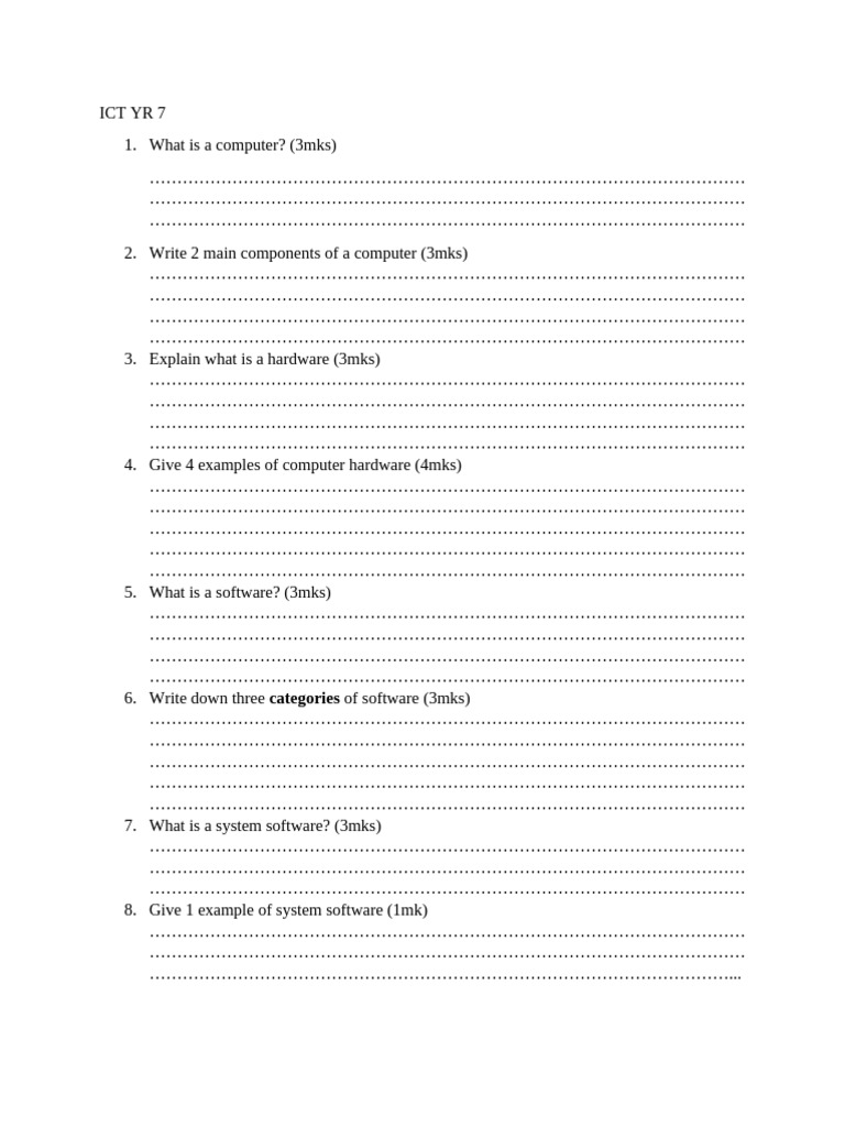 Ict Yr 7 | PDF