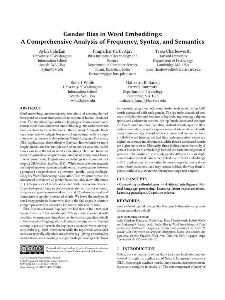 Caliskan et al. (2022).Gender Bias in Word Embeddings_ A Comprehensive Analysis of Frequency ...