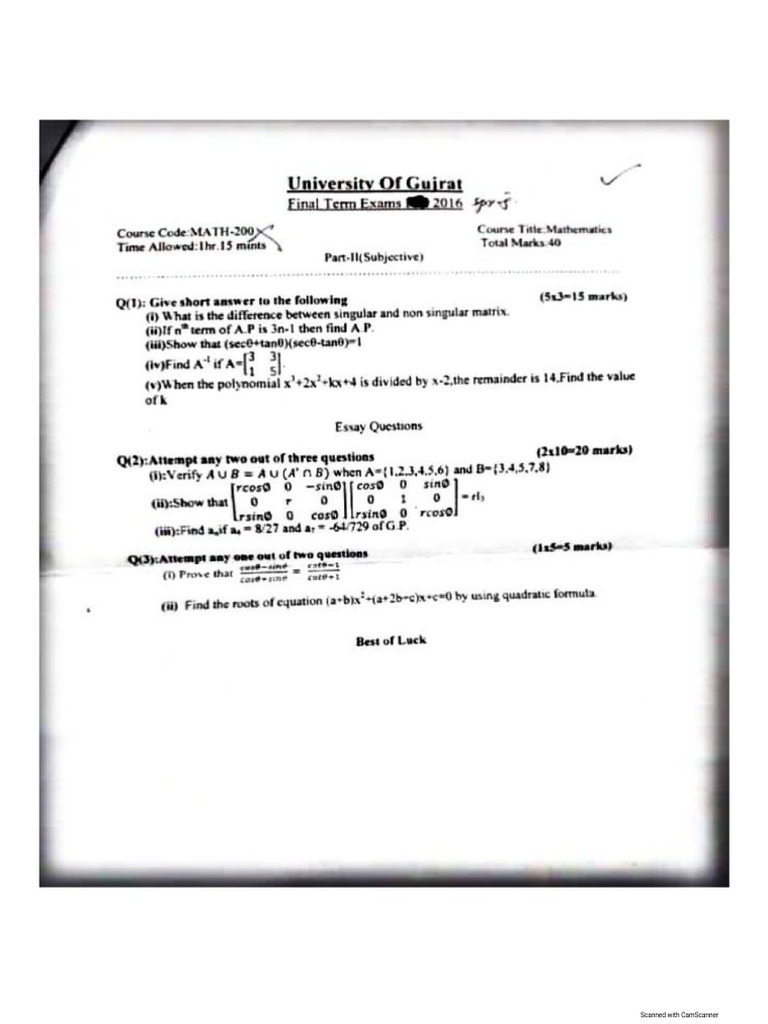 Math 200 | PDF