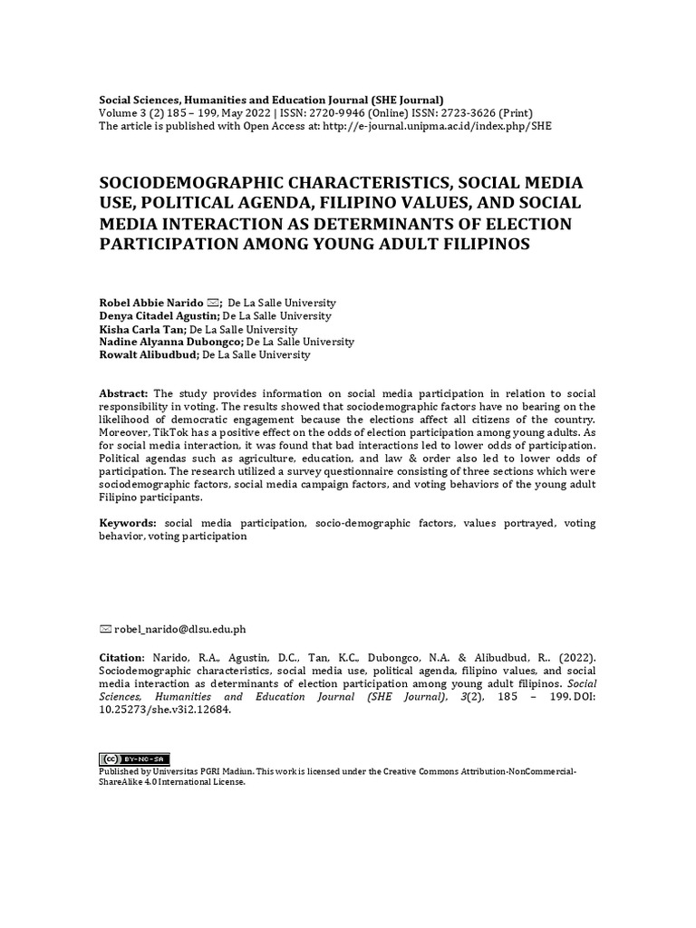 Social Media's Impact on Filipino Youth Voting | PDF | Survey Methodology