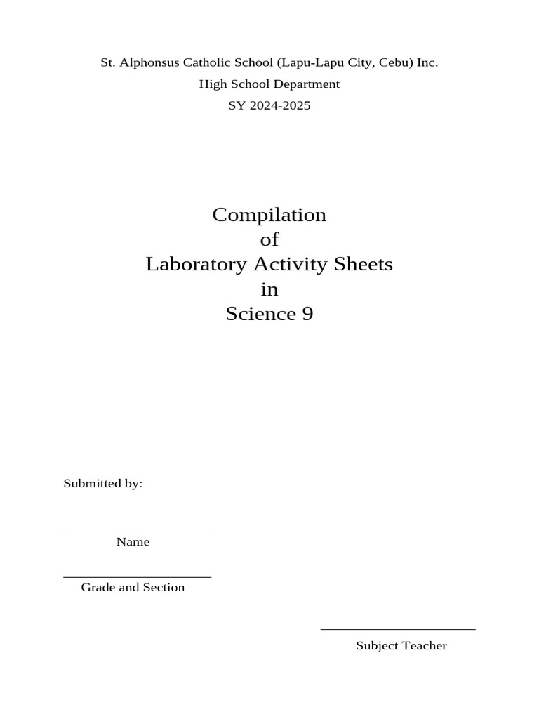 Science 9 Lab Activity Sheets Compilation | PDF