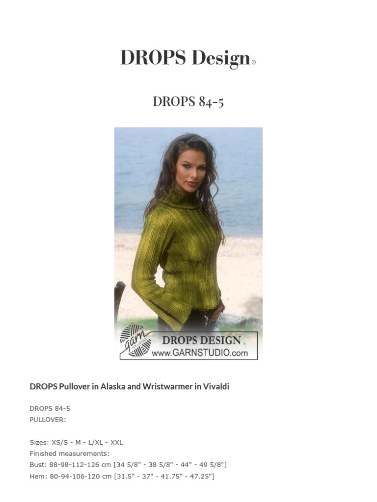 DROPS 84-5 - DROPS Pullover in Alaska and Wristwarmer in Vivaldi | PDF ...