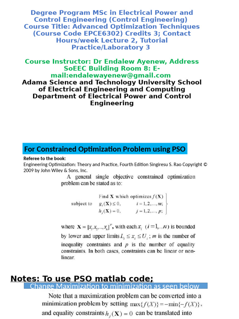 Lecture 4 Simulated Annealing Optimization Endalew | PDF | Mathematical ...